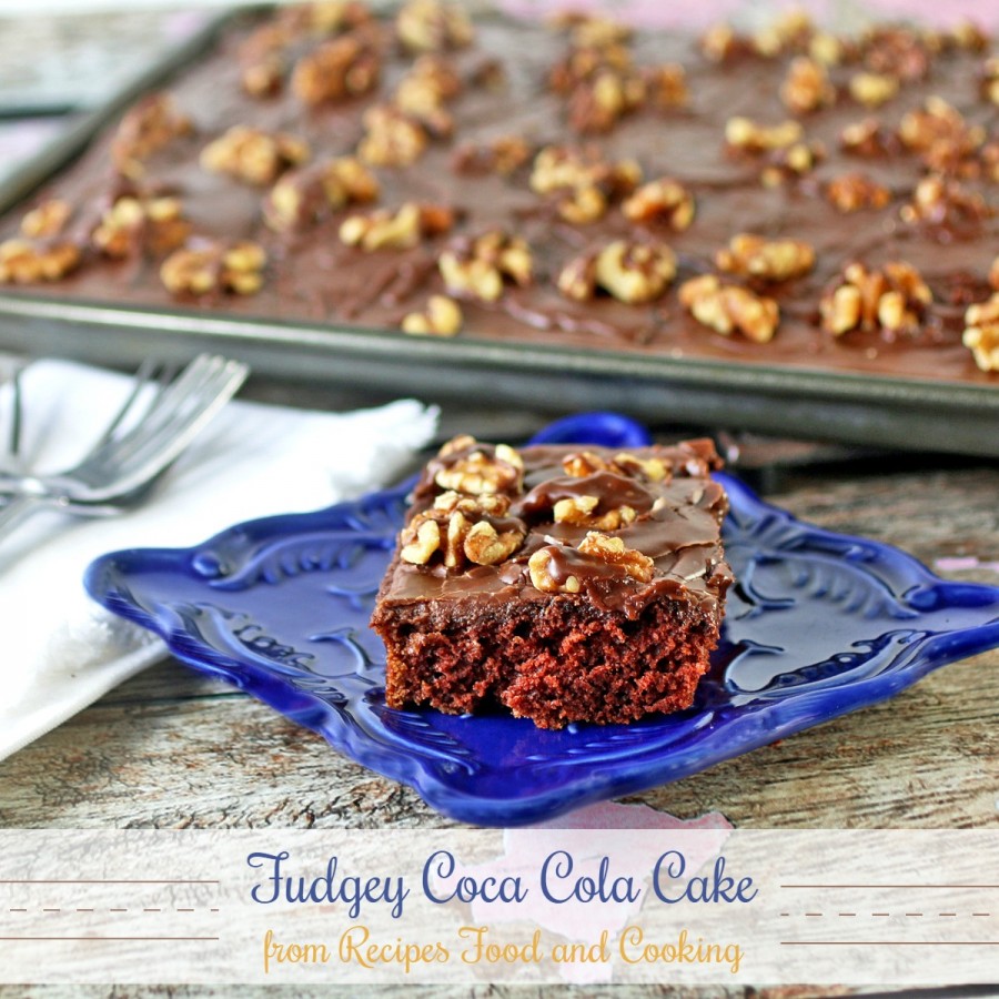 Fudgey Coca Cola Cake #SundaySupper - Recipes Food and Cooking
