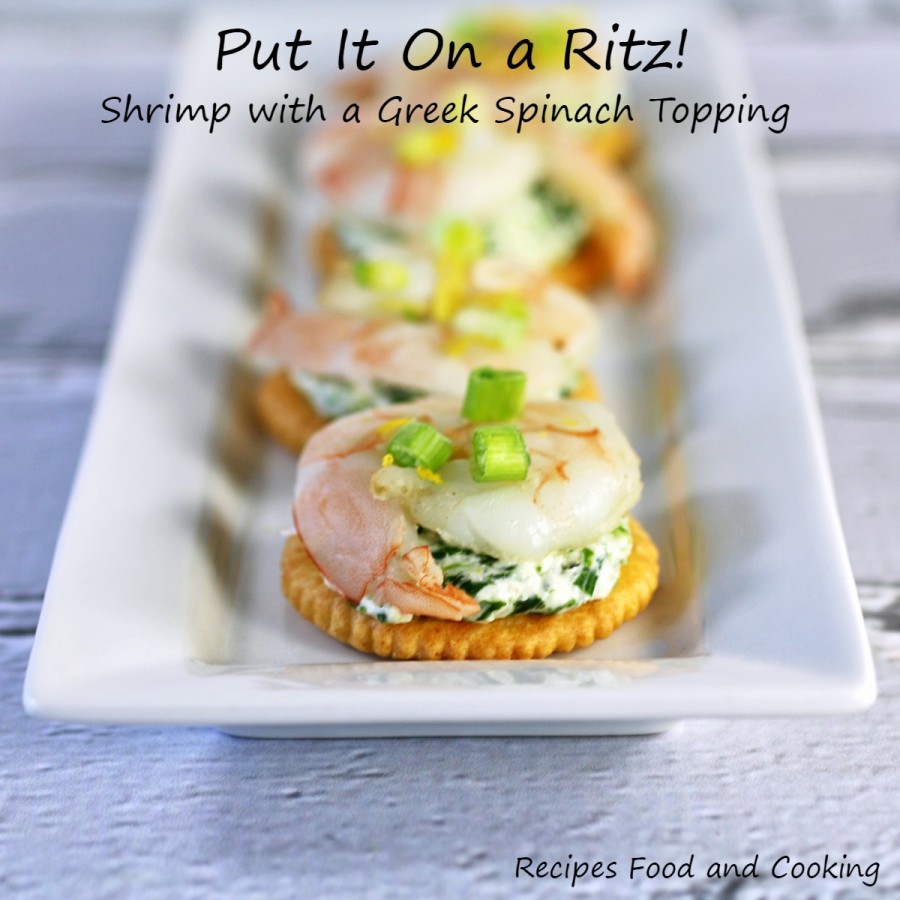 Shrimp with Greek Spinach Topping on a RITZ® - Recipes Food and Cooking